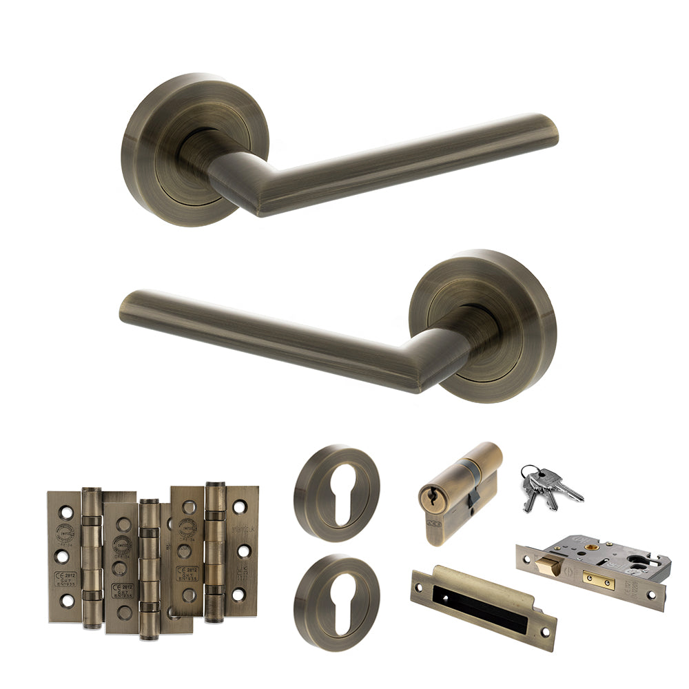 Status Alabama Door Handle Pack (Euro Lock Set - 2.5" CE Sashlock, 3 ...
