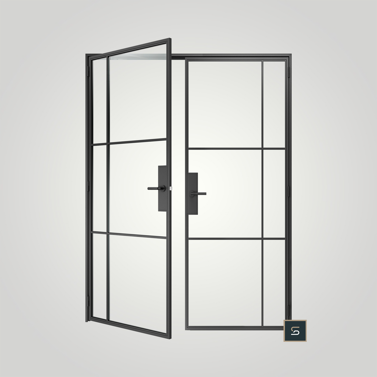 STEELUX DOORS® "AXIS-MID" DOUBLE OPENING DOORS – John Diven & Cº