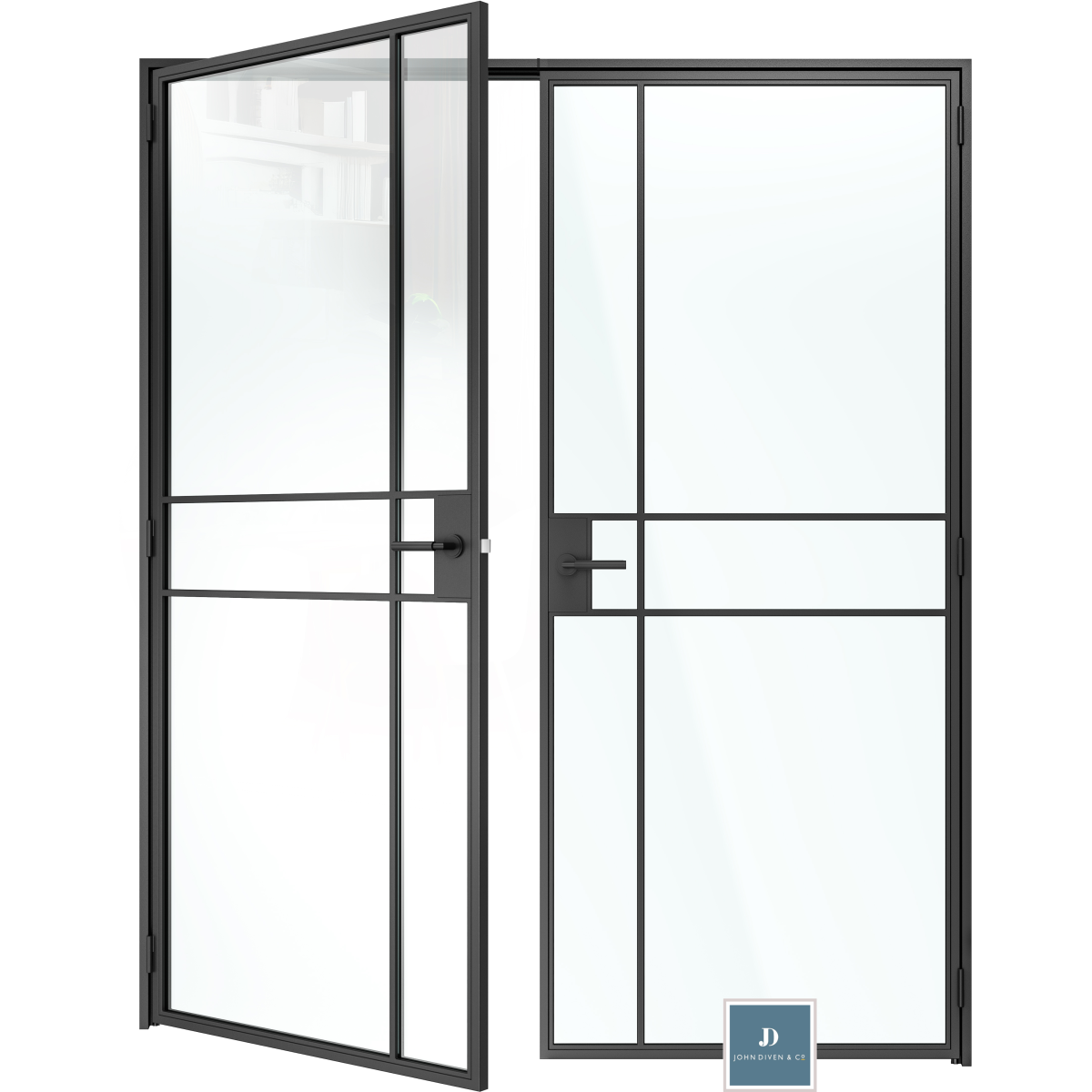 STEELUX DOORS® "GIO-5 LITE" DOUBLE OPENING DOORS – John Diven & Cº