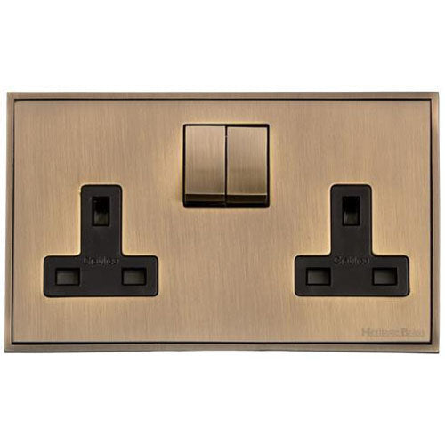 Heritage Brass Electrical Studio Range - Polished Brass - Double Socket ...
